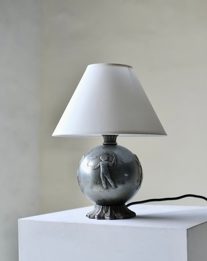 Art Deco Four Elements Pewter Lamp – punch the clock