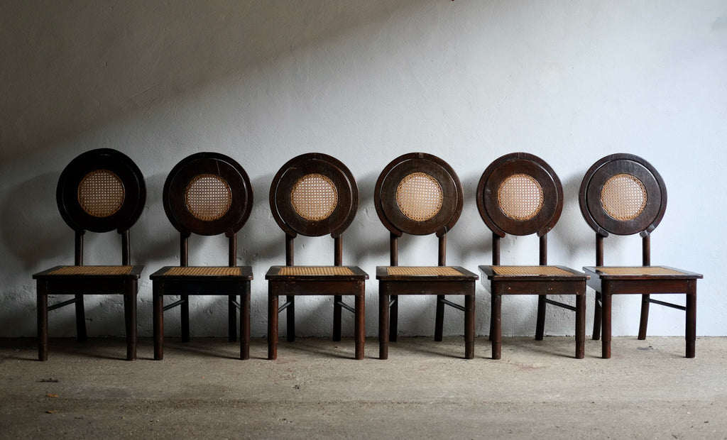 Early 20th Century Circular Back Cane Chairs – punch the clock